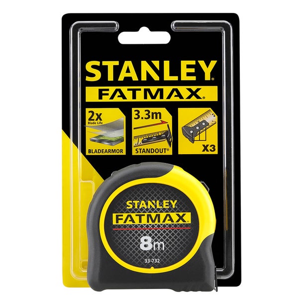 STANLEY FATMAX 8M Tape Measure 33-732 - Durability for Accurate Measur ...